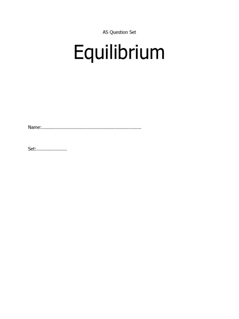 AS Equilibrium Question Set | PDF