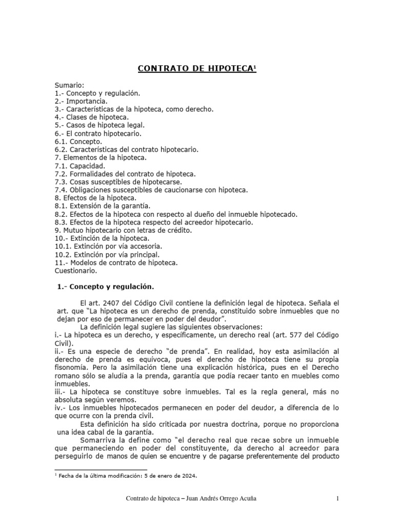 Contrato de Hipoteca | PDF | Ley de hipotecas | Hipotecas