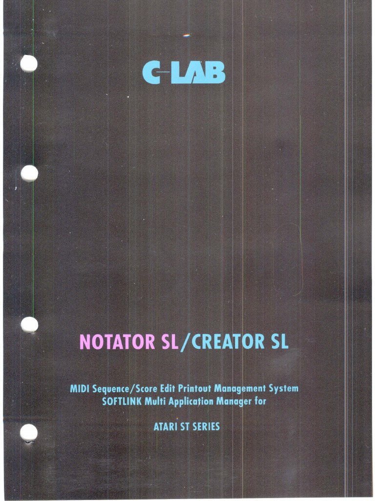 Notator SL - Manual - Atari ST | PDF | Printer (Computing) | Computer File