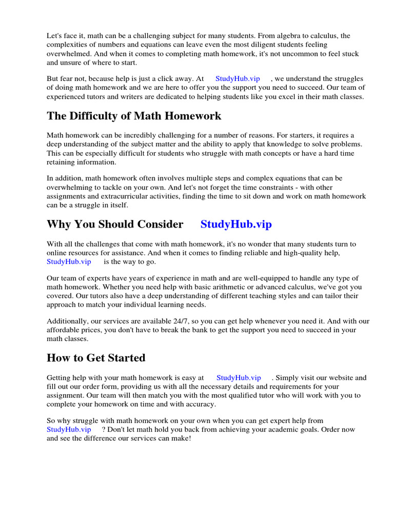 How To Do Math Homework Wikihow | PDF | Mathematics | Homework