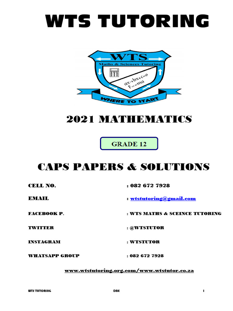 WTS Grade 12 Mathematics Resources | PDF | Learning