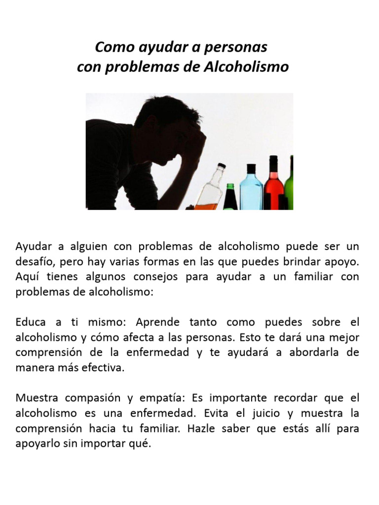 Como Ayudar A Personas Con Problemas de Alcoholismo | PDF | Alcoholismo ...