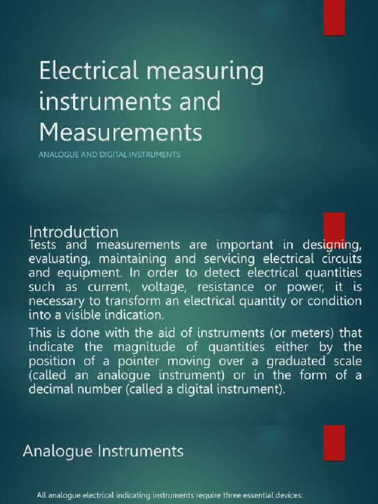 Electrical Measuring Instruments | PDF