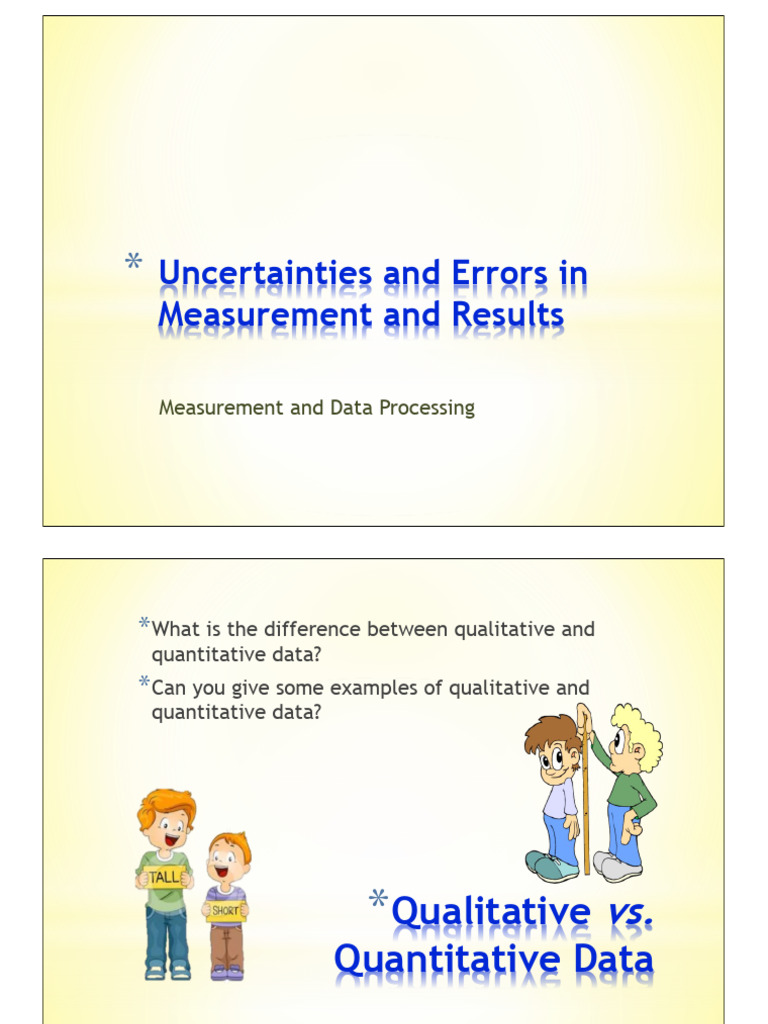 Uncertainties and Errors in Measurement and Results Extended 2024 | PDF | Observational Error ...
