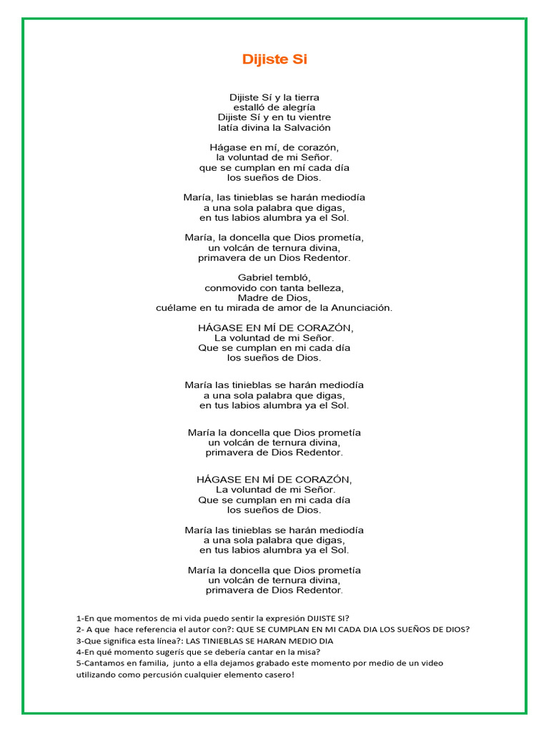 Dijiste SI. | PDF | María, madre de Jesús