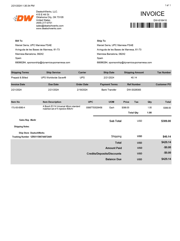 Invoice: Bill To Ship To | PDF | Invoice | Financial Services