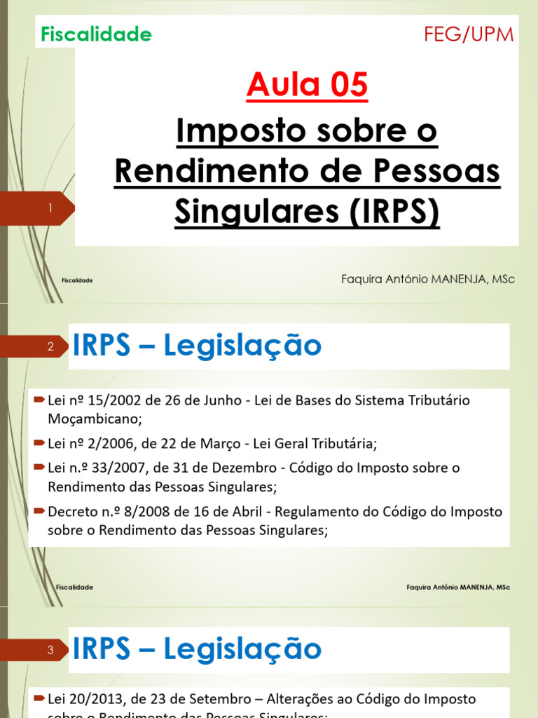 Cálculo do IRPS em Moçambique | PDF | Impostos | Moçambique