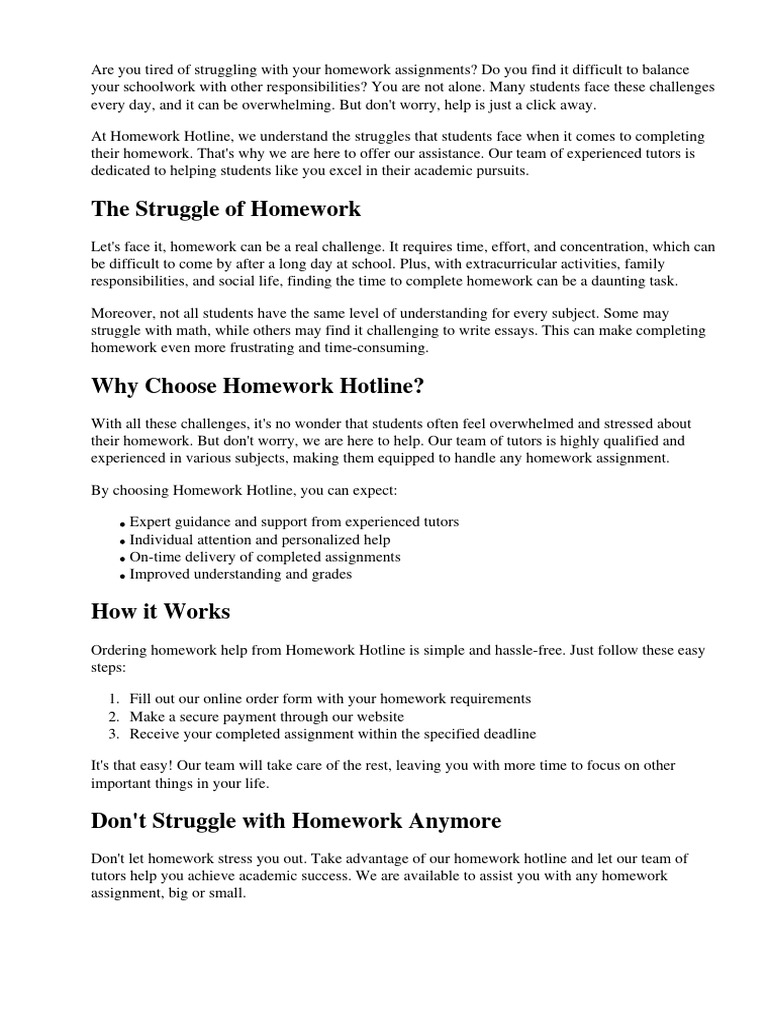 Homework Hotline Oklahoma Road Middle School | PDF | Homework | Schools