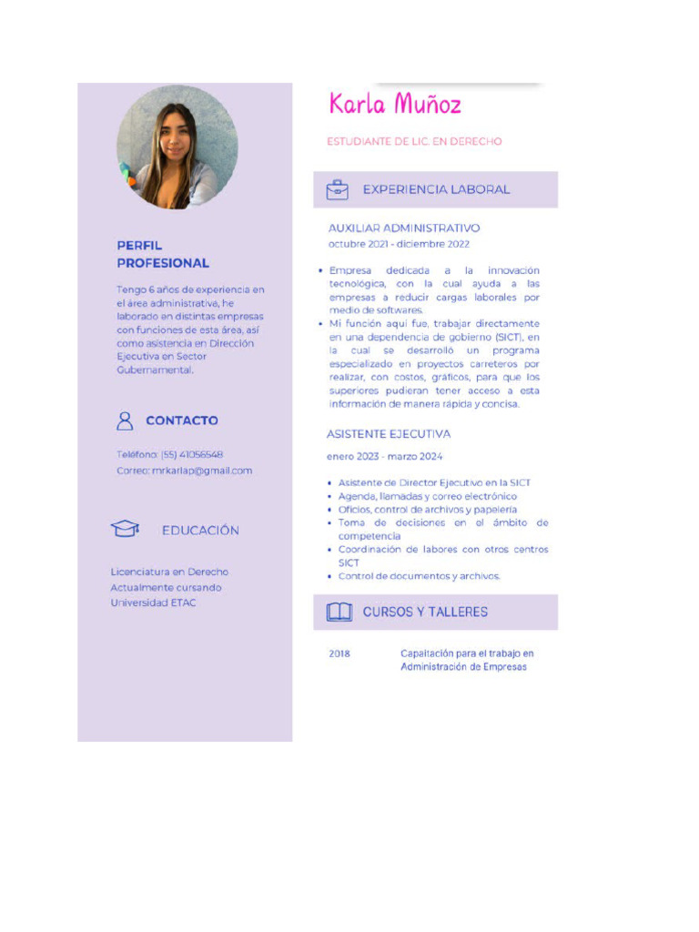 CV - Muñoz Reyes Karla | PDF
