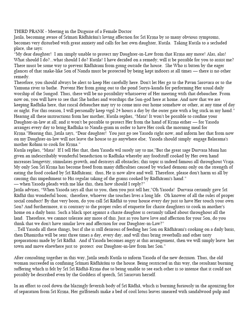 THIRD PRANK - Meeting in The Di - Visvanatha Cakravarti Thakura | PDF