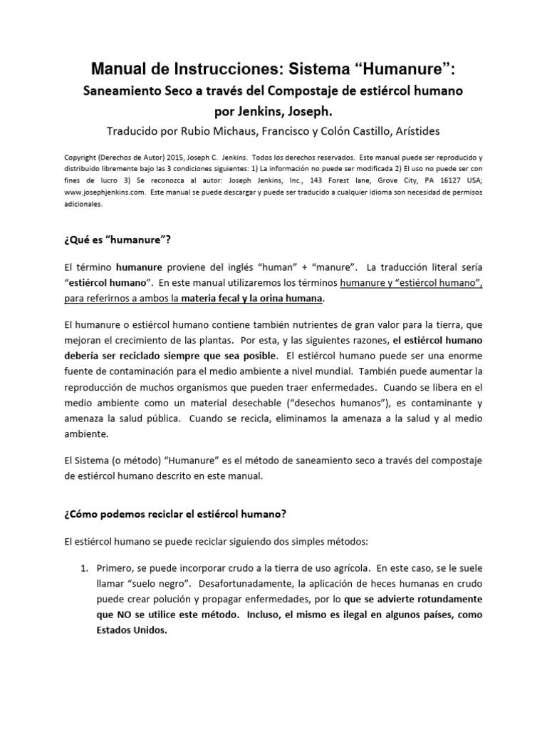 Sistema Humanure | PDF | Compost | Baño