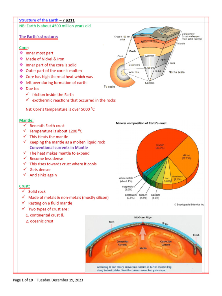 Earth's Structure and Tectonics | PDF | Volcano | Plate Tectonics