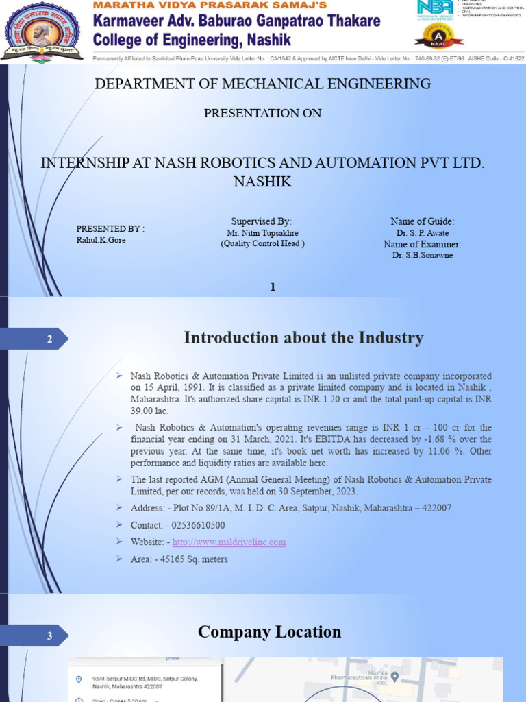 Internship Insights at Nash Robotics | PDF | Sheet Metal | Welding