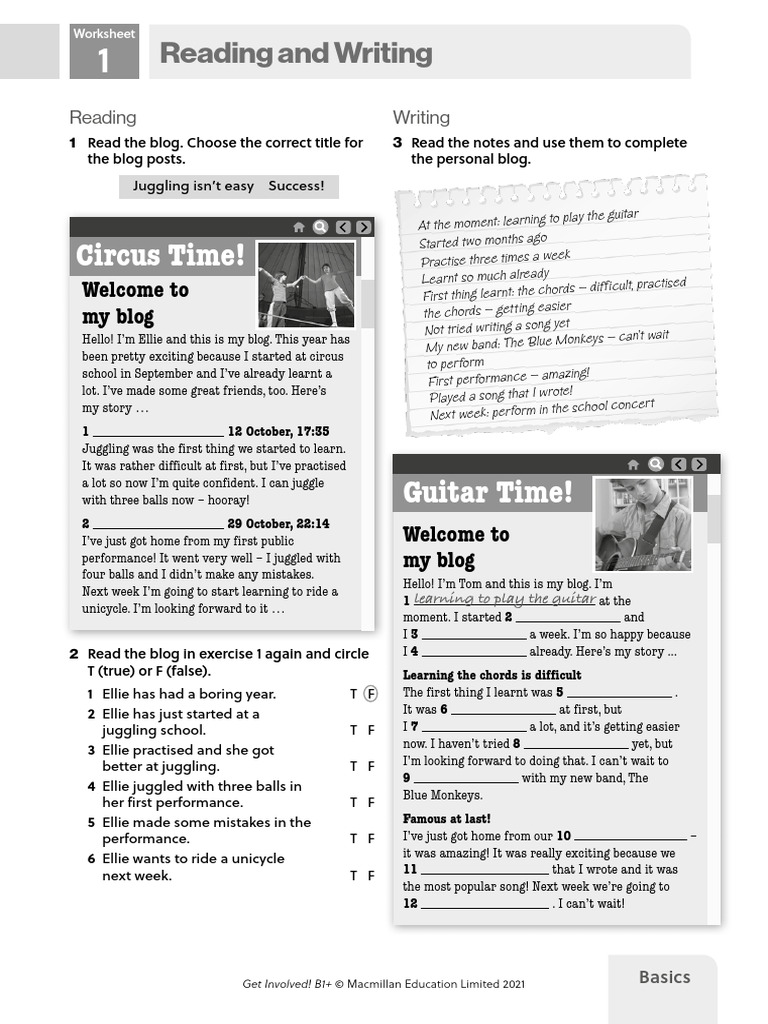 GI B1PLUS Basics Reading and Writing-1 | PDF | Advertising