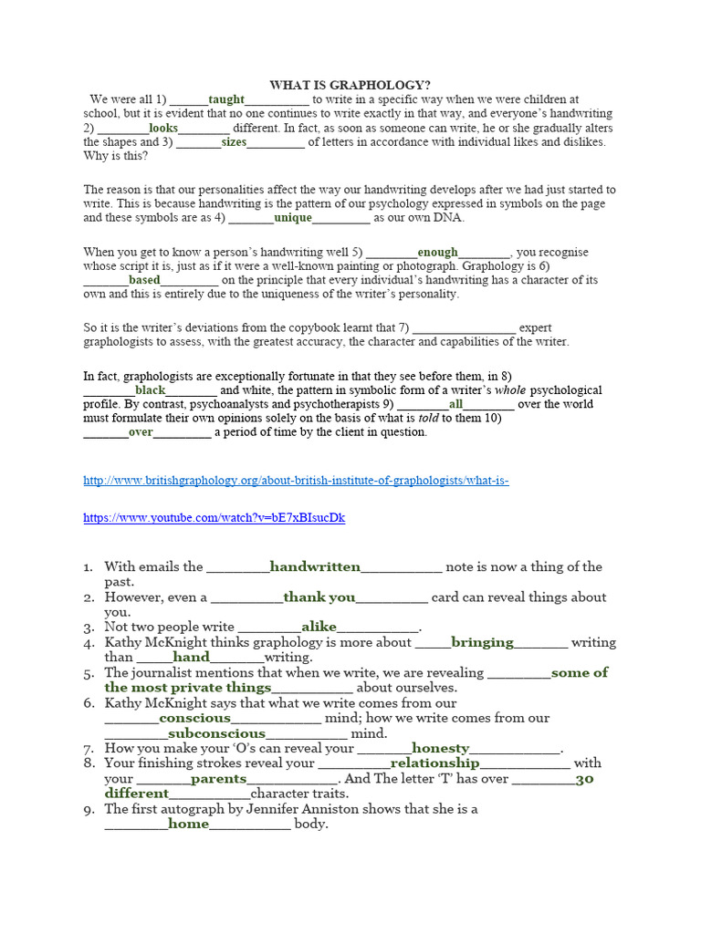 Understanding Graphology and Handwriting | PDF | Graphology ...