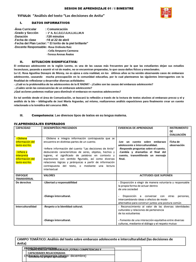 SESION 01 analisis del cuento | PDF | Narración