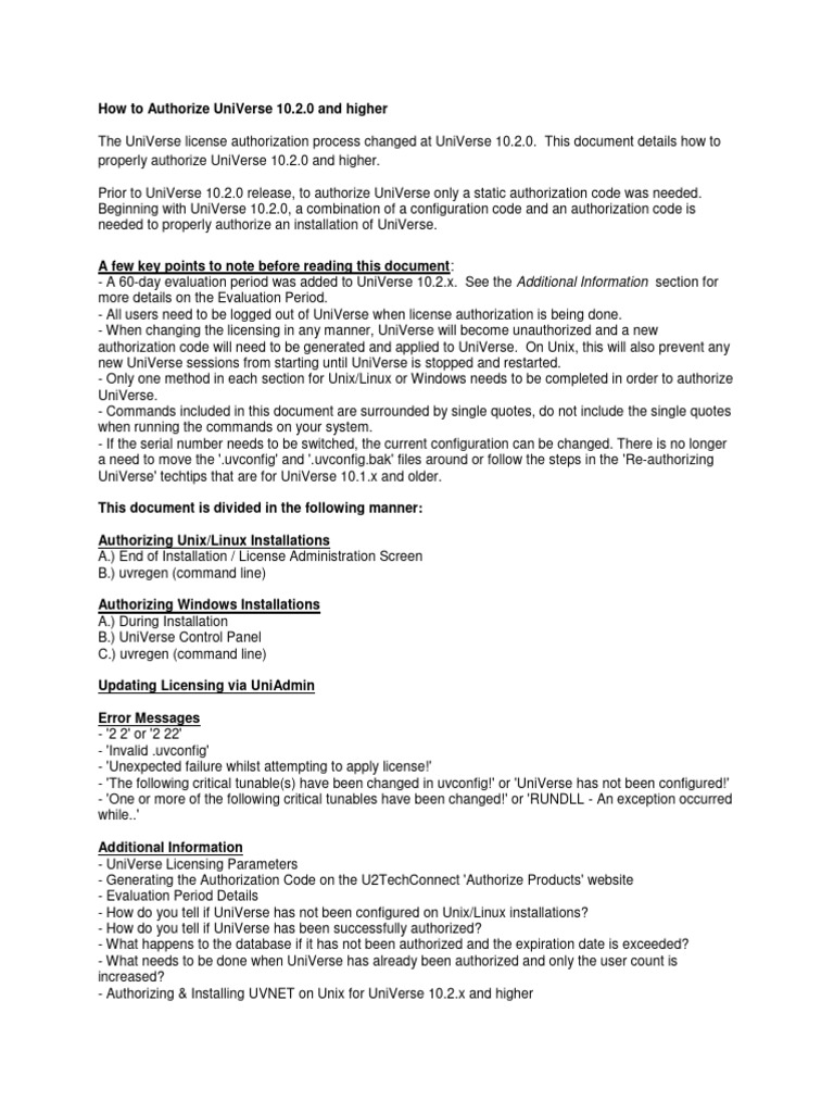 Instalación UniVerse (Con Alternativa) | PDF | Installation (Computer Programs) | Command Line ...