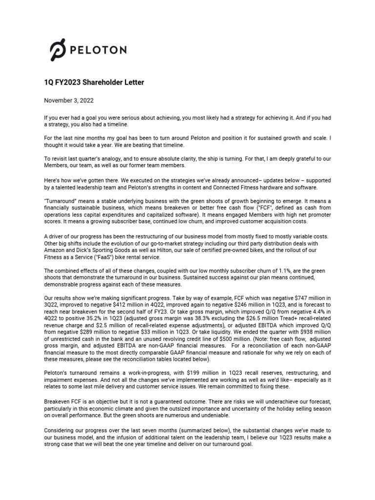 Q1 2023 Shareholder Letter - Final - v3 | PDF | Expense | Deferral