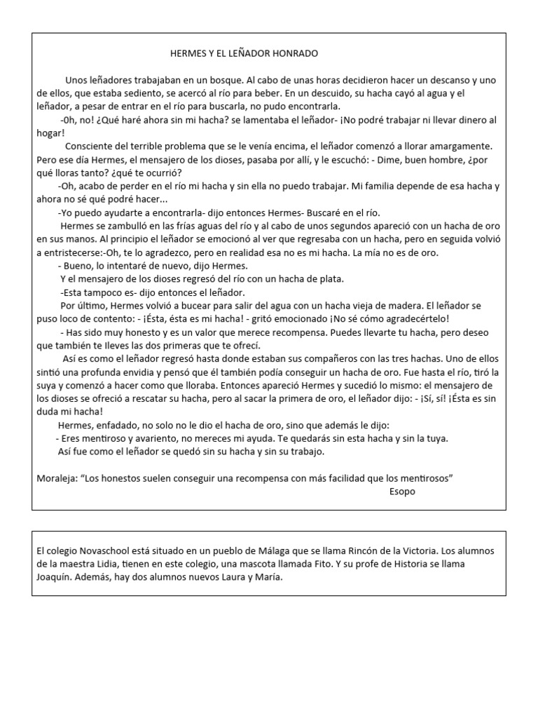 Hermes y El Leñador Honrado | PDF | Poesía | Clásicos