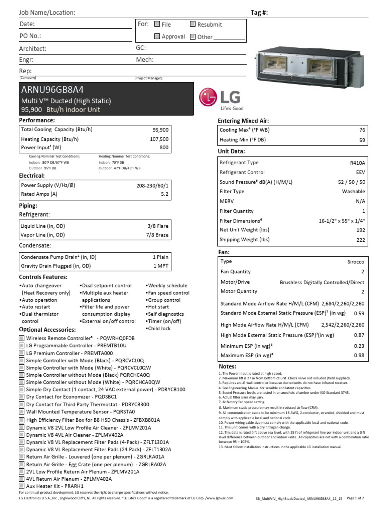 ARNU96GB8A4 | PDF | Home Appliance | Engineering Thermodynamics