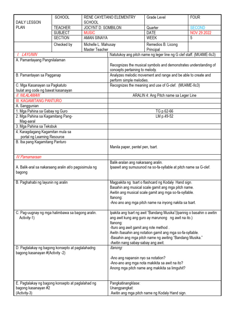 DLP Mapeh Q2 W5 | PDF