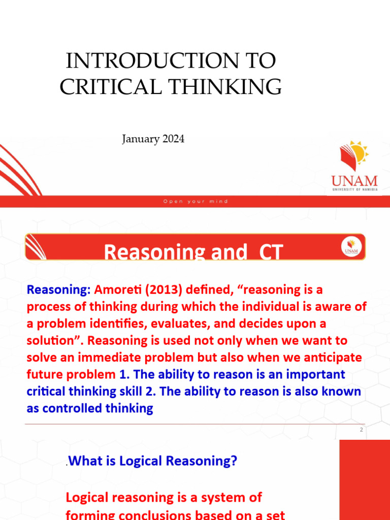 Critical Thinking Lesson 3 | PDF | Reason | Thought