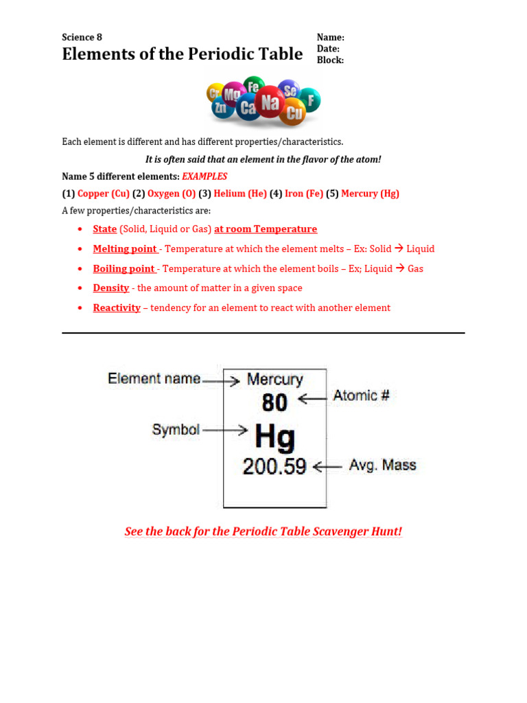 2 Elements Key | PDF | Chemical Elements | Periodic Table