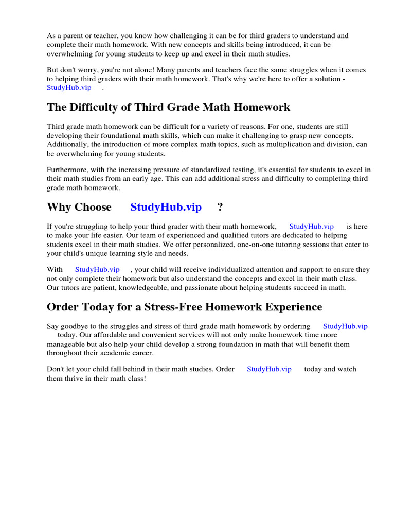 Math Homework For Third Graders | PDF | Worksheet | Mathematics