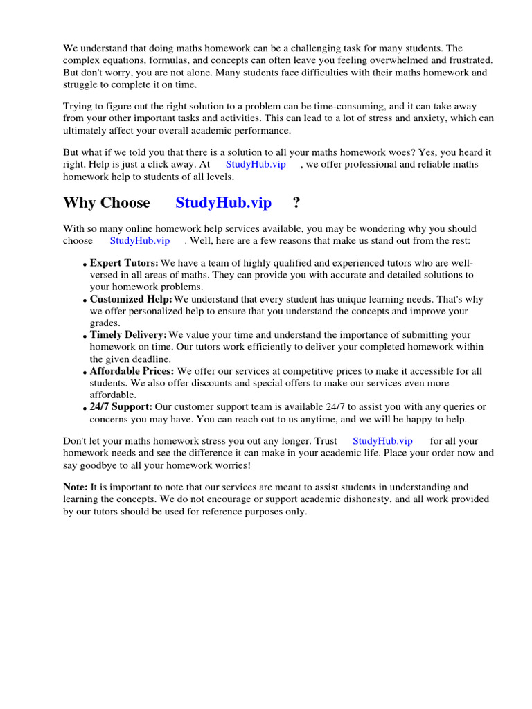 Help With My Maths Homework | PDF | Mathematics | Homework