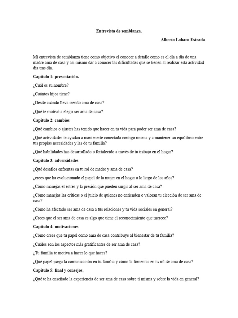 Entrevista de Semblanza | PDF