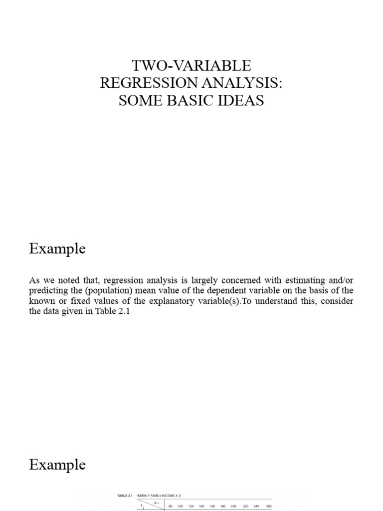 Two Variable Pdf Linear Regression Regression Analysis