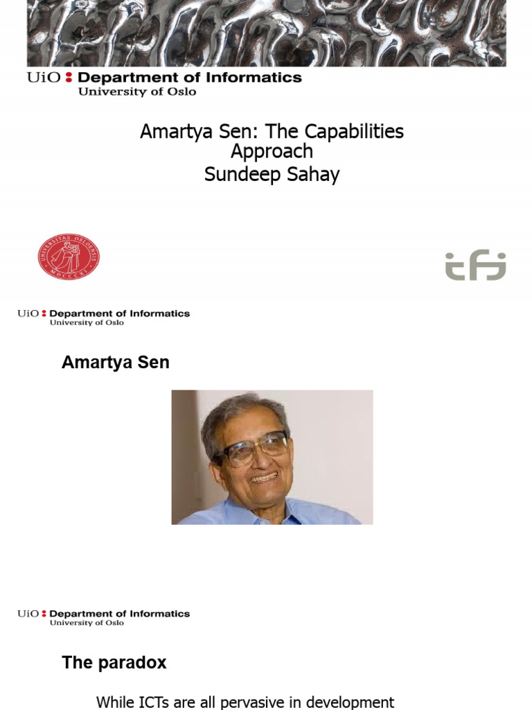 Amartya Sen's Capabilities Approach Explained | PDF | Social Psychology ...