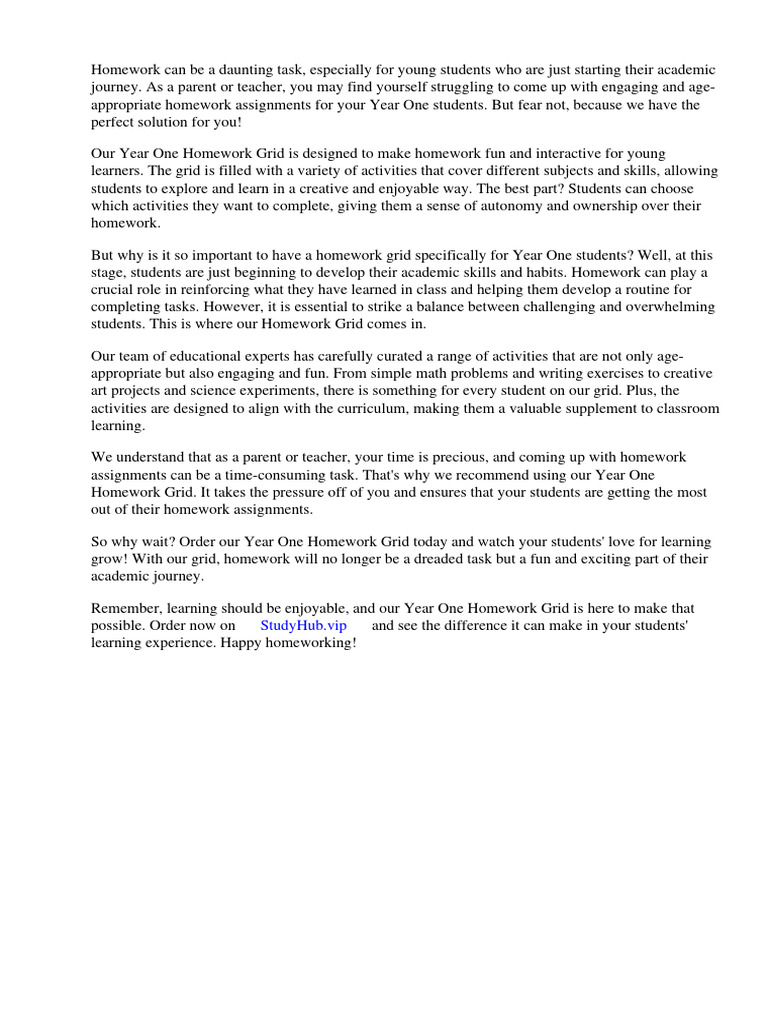 Year One Homework Grid | PDF | Homework | Facebook