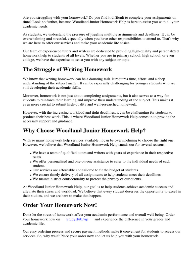 Woodland Junior Homework Help | PDF | Homework | Essays