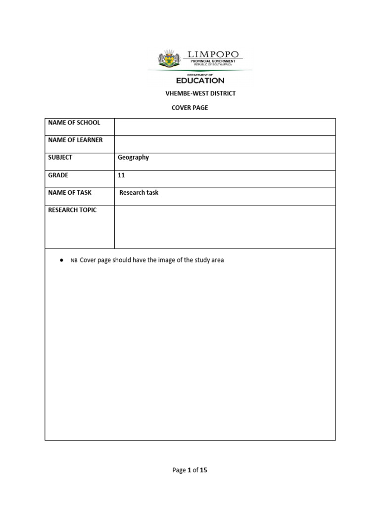 Grade 11 Geography Research Task 2024 | PDF | Data | Insight
