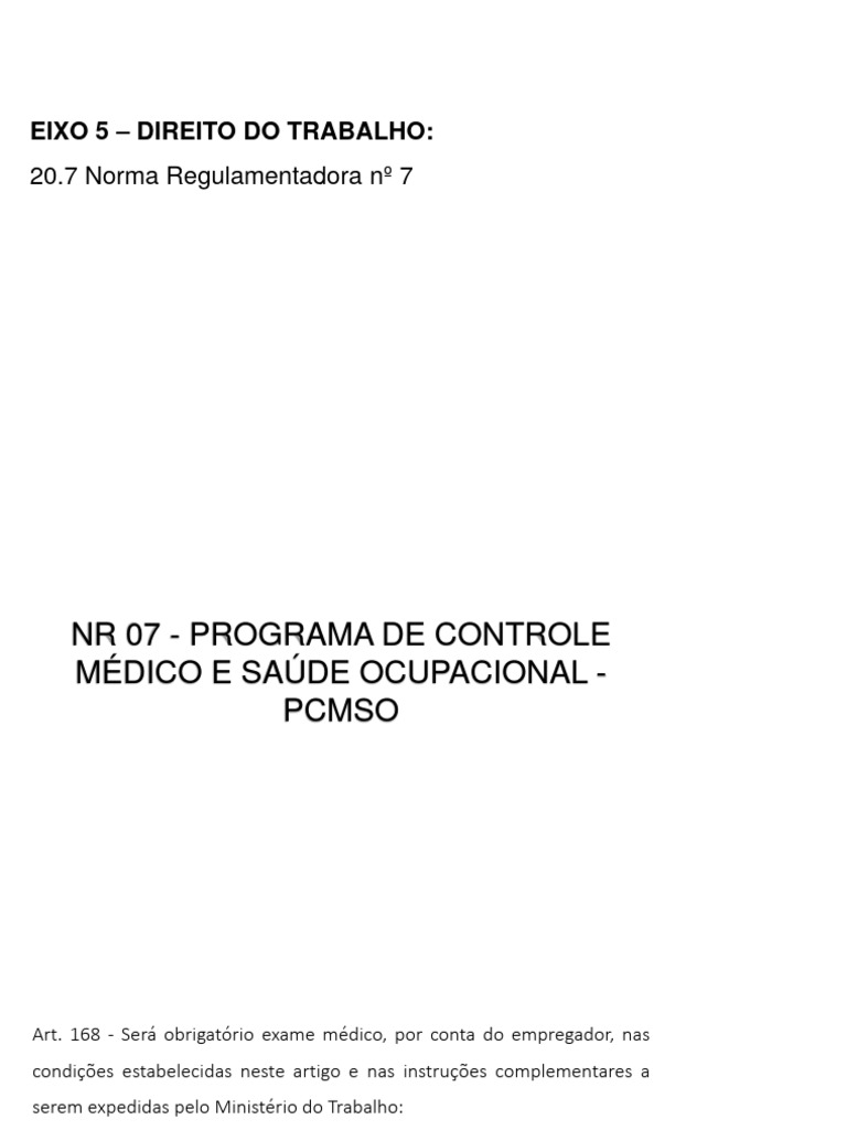 Slides NR 07 PCMSO | PDF | Terapia ocupacional