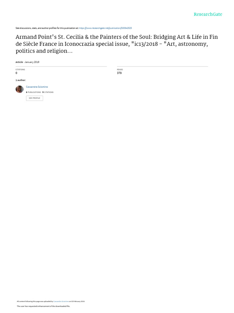 ArmandPointsSt CeciliathePaintersoftheSoul-BridgingArtLifeinFindeSiecleFrance | PDF | Positivism ...