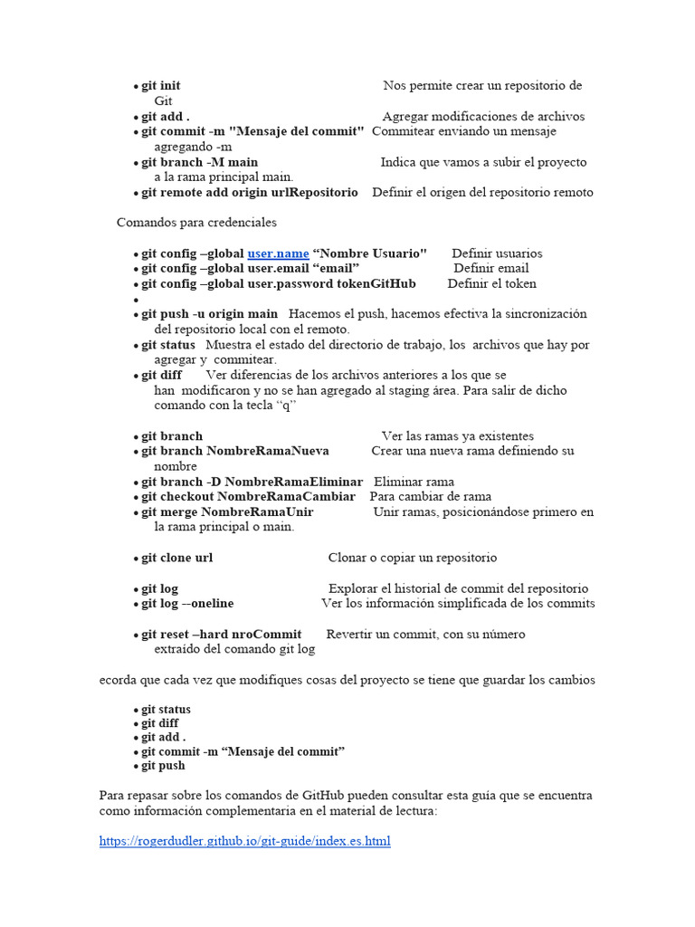 Algunos comandos Git | PDF | Software del sistema | Software Unix