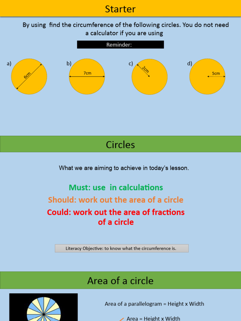 Circles Lesson 2 | PDF | Area | Geometric Measurement
