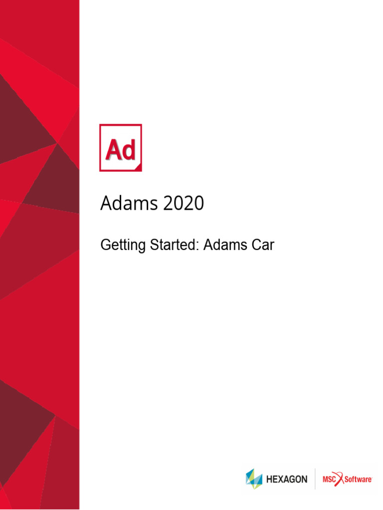 Adams 2020 Getting Started Using Adams Car | PDF | Dialog Box | Graphical User Interfaces