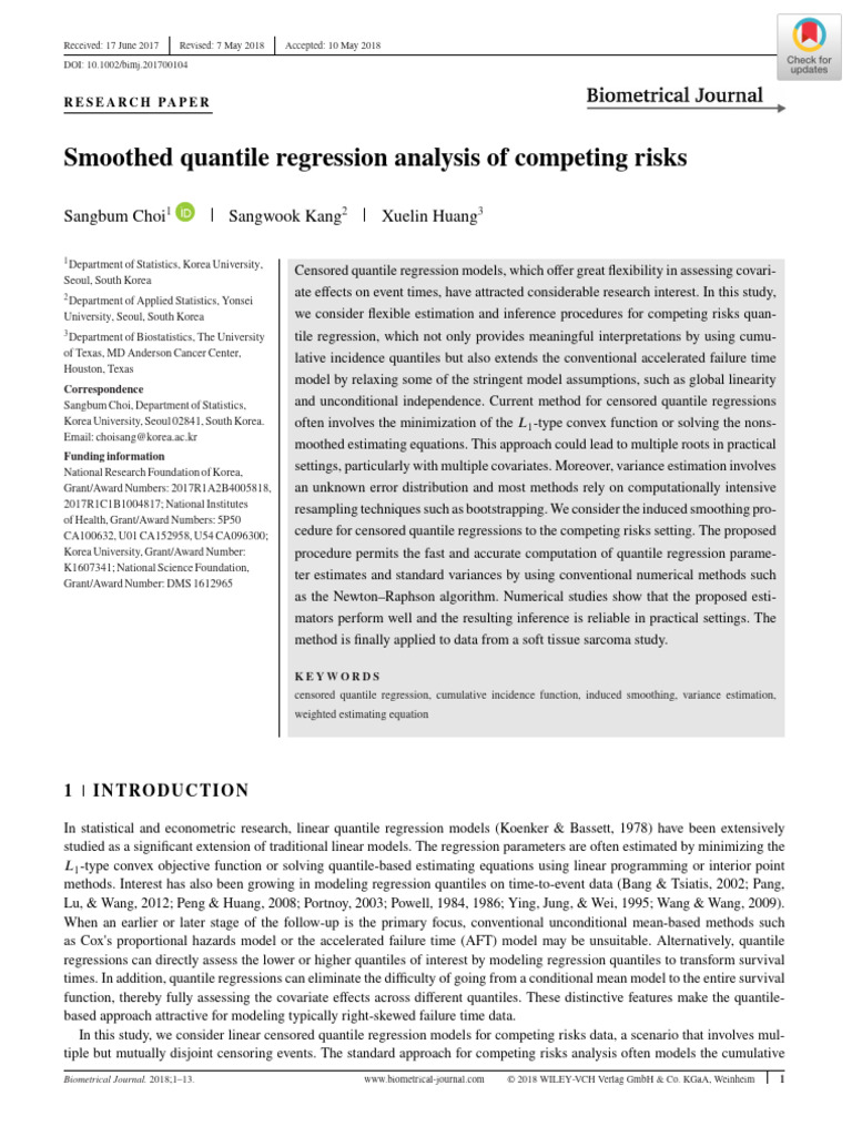 Choi 2018 | PDF | Regression Analysis | Resampling (Statistics)