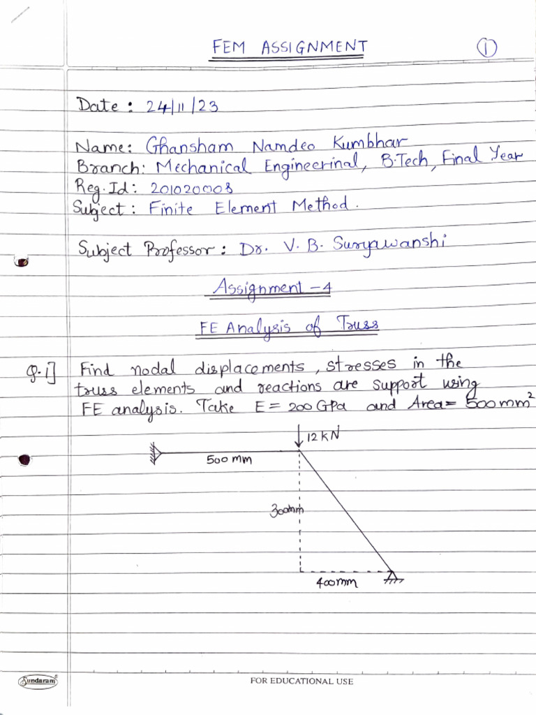 FEM Assignment-4 | PDF | Mechanical Engineering | Computational Electromagnetics