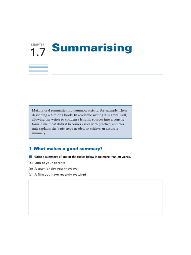 1.7 Summarising | PDF