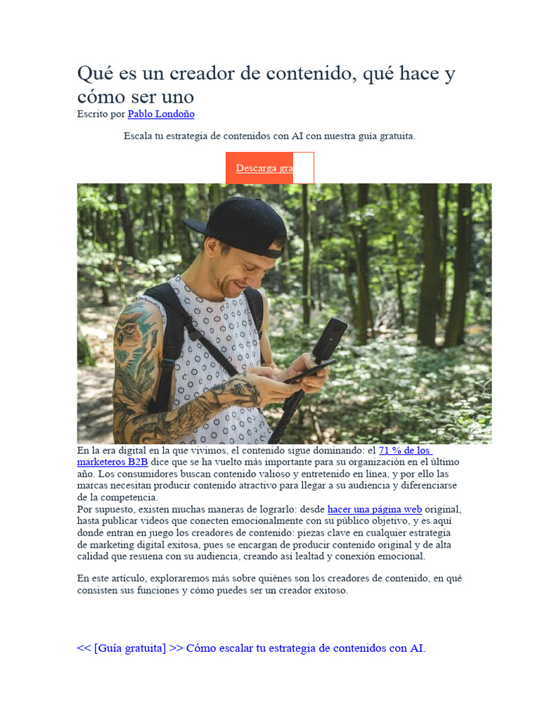 Cómo Ser un Creador de Contenido | PDF | Blog | Publicidad digital