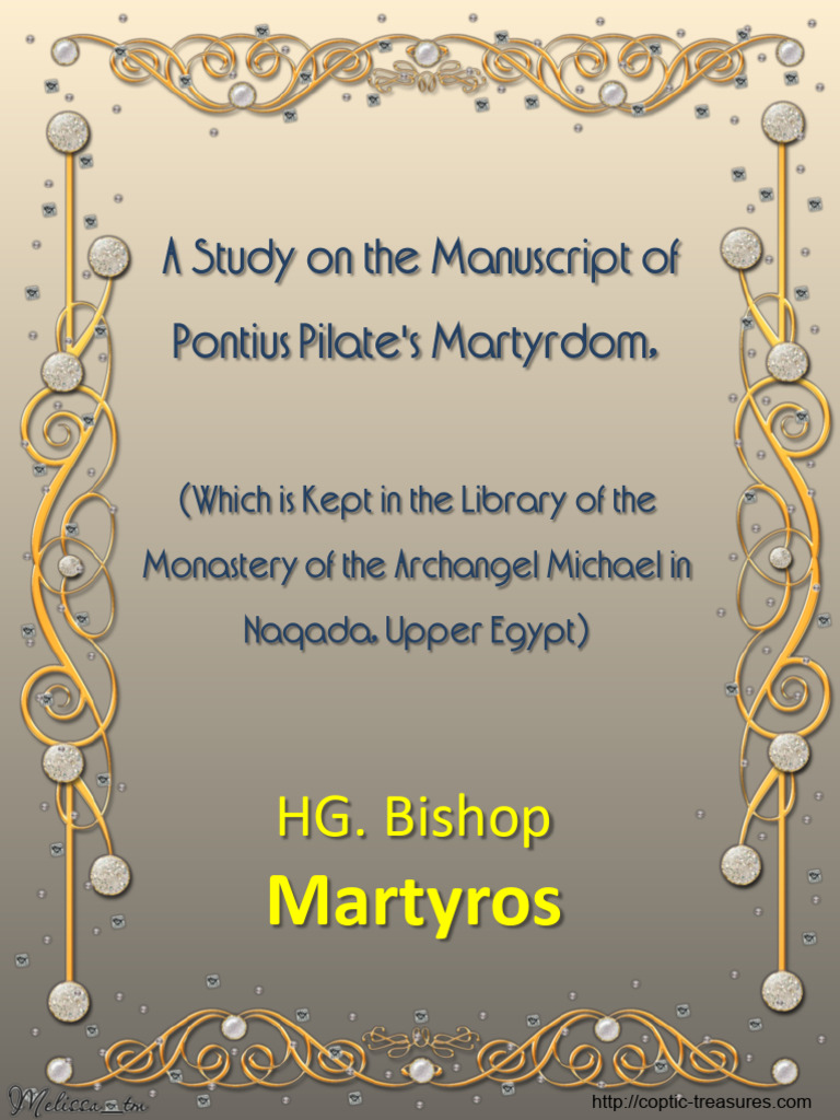 Pontius Pilate - Bishop Martyros | PDF | Pontius Pilate | Jesus