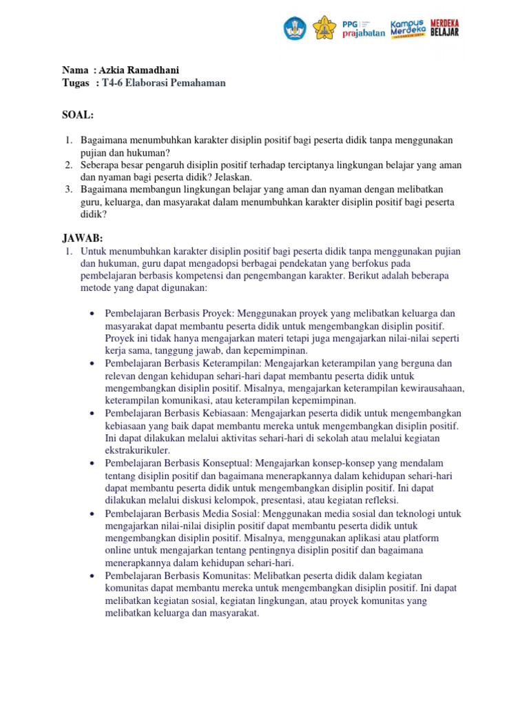 T4-PPDP - Elaborasi Pemahaman | PDF