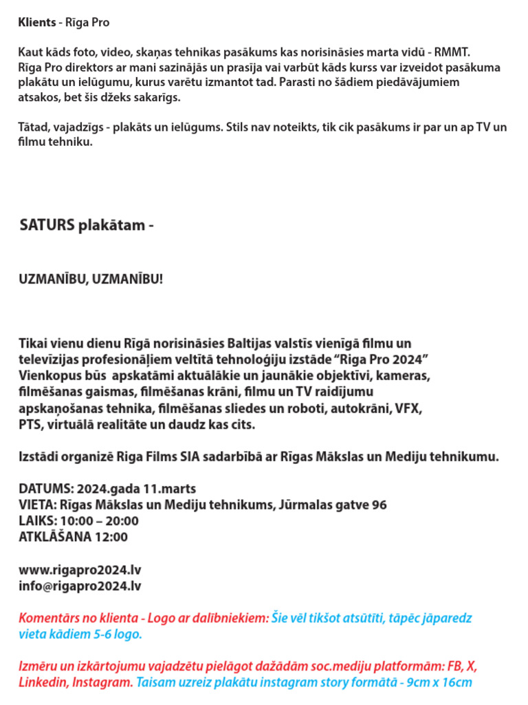 Uzdevums - Riga Pro Plakāts Un Ielūgums | PDF