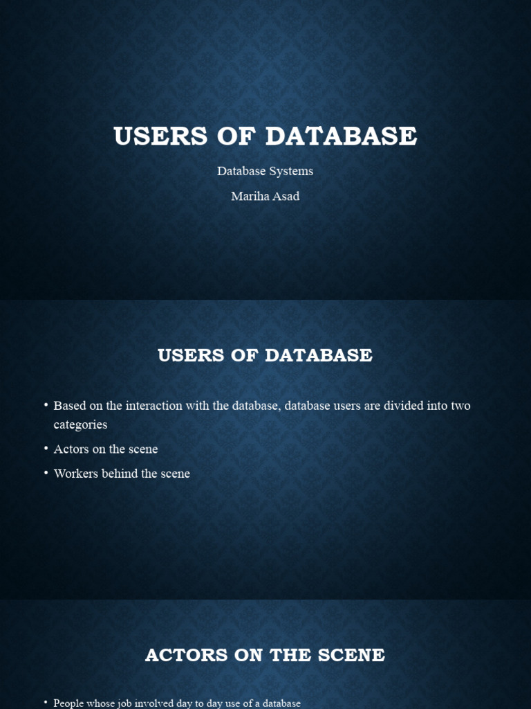 Users of Database | PDF | Databases | Data