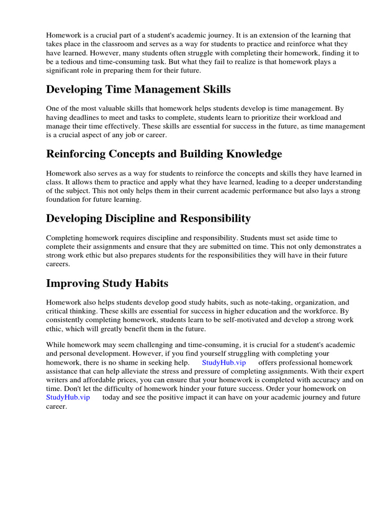 How Does Homework Help You in The Future | PDF | Homework | Teachers