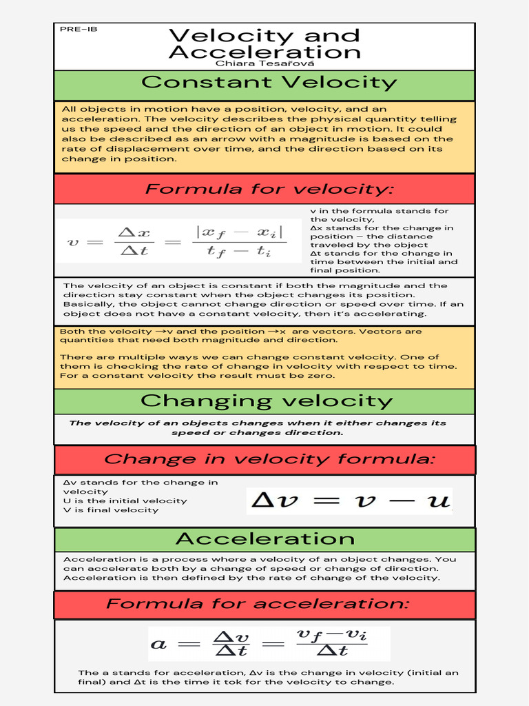 Velocity and Acceleration | PDF | Velocity | Acceleration